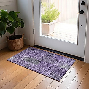 Addison Rugs Chantille ACN669 Eggplant 1'8" x 2'6" Indoor Outdoor Area Rug, Easy Clean, Machine Washable, Non Shedding, Bedroom, Entry, Living Room, Dining Room, Kitchen, Patio Rug