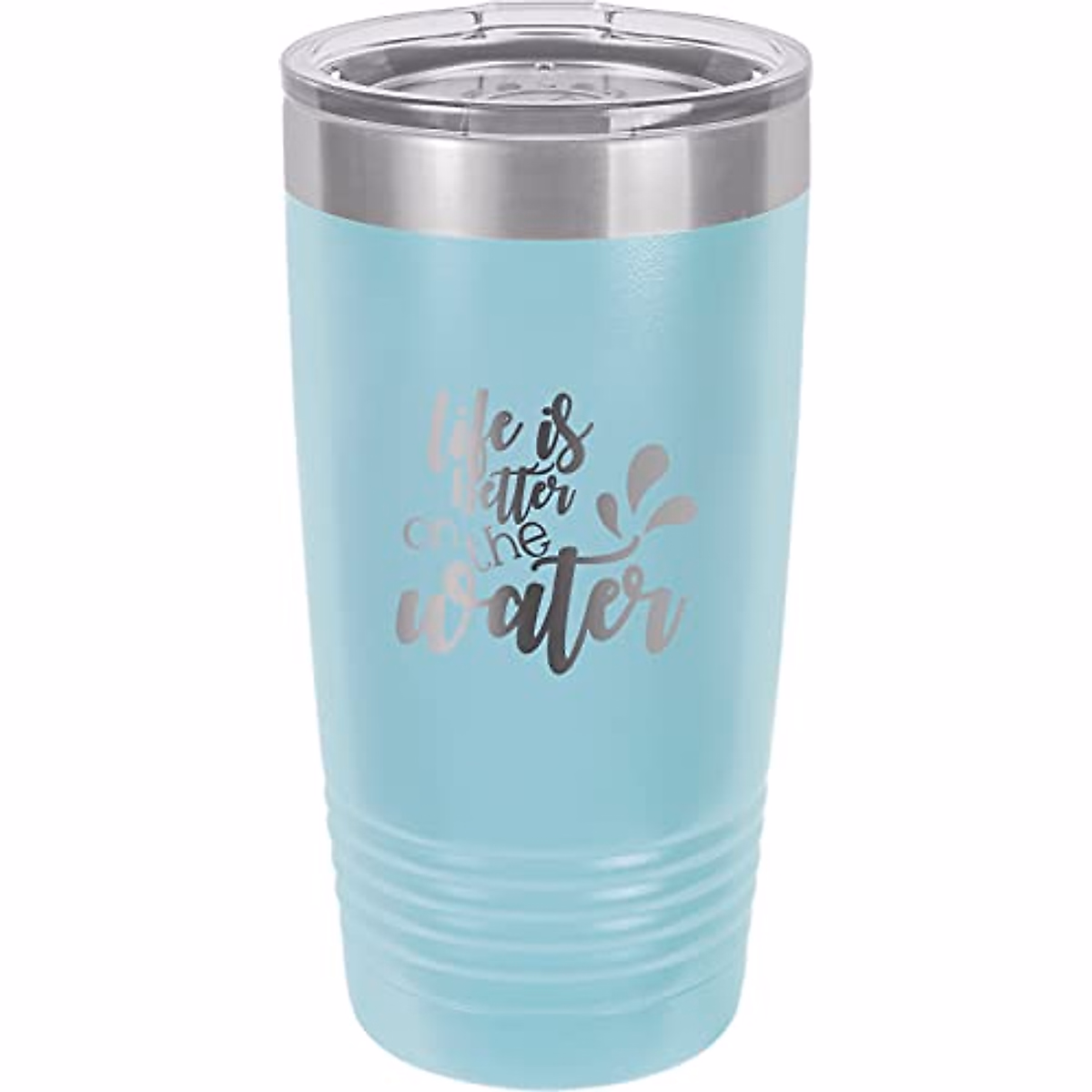 Life Is Better On The Water Laser Engraved Stainless Steel Double-Wall Insulated Vacuum Retirement Fisherman/Fisherwoman Retire Tumbler 20-Ounce Travel Coffee Cup Gift Travelling Fun Boat Mug