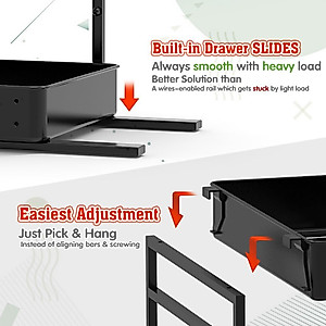 2 Pack Under Sink Organizer, Warmodern 2 Tier Bathroom Organizer Under Sink, Kitchen Cabinet Organizers and Storage Baskets with 16Hooks and 4 Hanging Cups, Multifunction Bathroom Under Sink Organizer