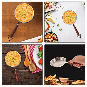 Hemoton Mini Stainless Steel Fry Pan Nonstick Frying Pan Skillet, 5.4 Inch Cooking Surface Nonstick Skillet Use in the Oven, on the Stove, on the Grill, or Over a Campfire Non Stick Skillets