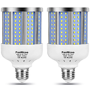 2 Pack 280W Equivalent LED Corn Light Bulb, 4000 Lumen 6500K Cool White Daylight 40W LED Corn Lamp,E26/E27 Medium Base,for Indoor Outdoor Warehouse Garage Basement Backyard Factory Barn and Many Area