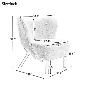 ViolaDresses Modern Accent Chair Lambskin Sherpa Wingback Tufted Side Chair with Solid Wood Legs for Living Room Bedroom，Blush