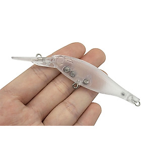 10PCS Unpainted Lure Blanks 6.29g 9.2cm with 5mm Free Fishing Eye Crankbait Baits Simulation Blank Body Clear Hard Baits Trout Salmon Minnow Lure Popper Lures Topwater Freshwater 5mm 8335