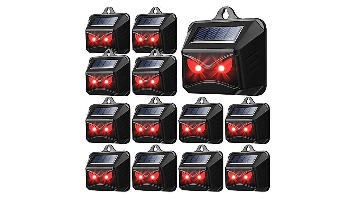 12-Pack Solar Predator Lights: Deter Nocturnal Animals