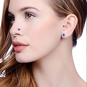 ANDGING 20G Nose Studs Flower I Shaped 20pcs Nose Rings Studs Tragus Piercing Jewelry Lip Earring Cartilage Studs Ear Nose Piercing kit Surgical Stainless Steel 2.0mm Ideal Gift