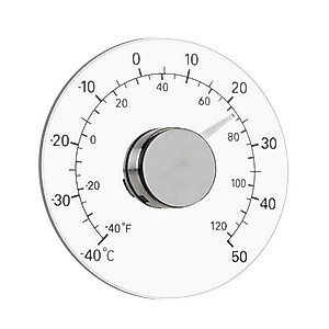 GuDoQi Indoor Outdoor Window Thermometer, No Battery Required, Transparent Dial, Weather Thermometer, Accurate Readings for Home, Office, Patio