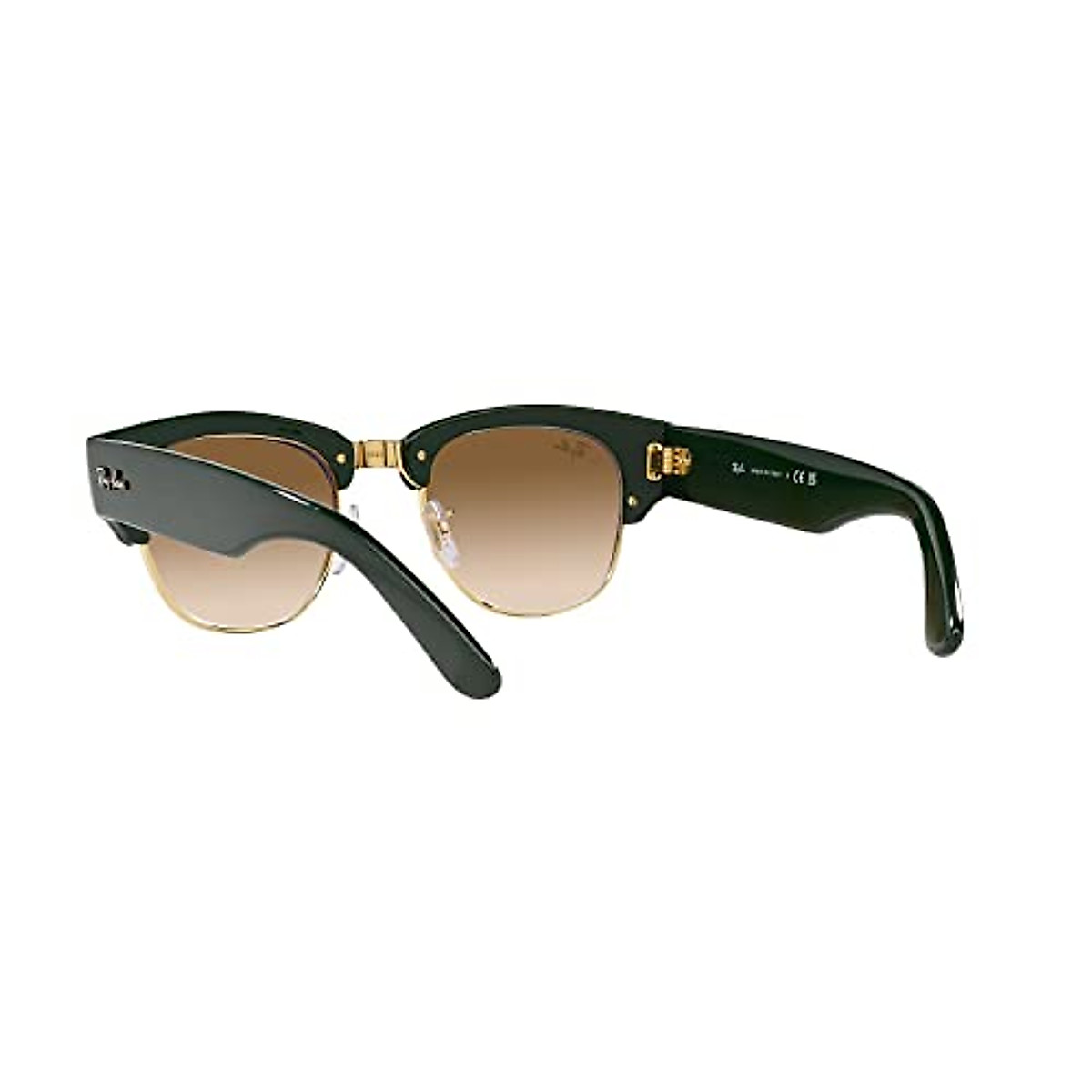 Ray-Ban Unisex Sunglasses Green On Gold Frame, Light Brown Lenses, 53MM