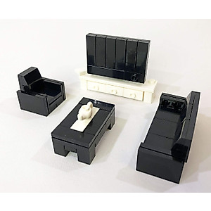 Brick Loot Toy Building Blocks Furniture Minifigure City Set Kit, For Adults & Kids Age 6+, 100% Compatible with Lego & Major Brands, Includes Bookcase, TV, Bed, Couch, Chair, Coffee Table, 236 Pieces