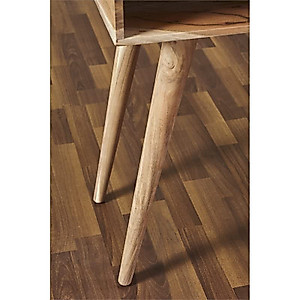 Mod-Arte Modern Wood Honeycomb Office Desk with Storage in Natural