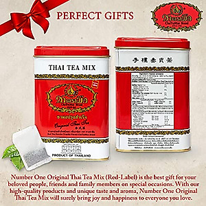 Number-One Brand Original Thai Tea Mix Red Label, 4g x 50 Tea Bags