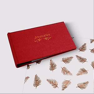 Holoary Small 4x6 Photo Album, Linen Hard Cover, Holds 50 Photos, Black Page Traditional Book Bound, Mini Brag Book Baby Album, Ideal For Wedding, Family Pictures, Gifts, Anniversary (Red)