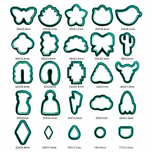 Christmas Polymer Clay Cutters kit, 25pcs Christmas Shapes Clay Earring Cutters with Earring Cards for Polymer Clay Earring Small Christmas Tree Clay Cutters for Polymer Clay Jewelry