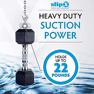 SlipX Solutions Patented Power-Lock Shower Organizer Caddy w/ Suction Cups | Rust Free Shelf | Basket Holds Up to 22lbs for Shampoo, Soap, & Hooks for Razor | Perfect for RV, Dorm, & Bathroom