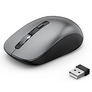 JOYACCESS Bluetooth Mouse, J 2.4G Wireless Bluetooth Mouse Dual Mode(Bluetooth 5.0/3.0+USB), Computer Mice for Laptop/Computer MacBook/Windows/MacOS/Android -Iron Gray