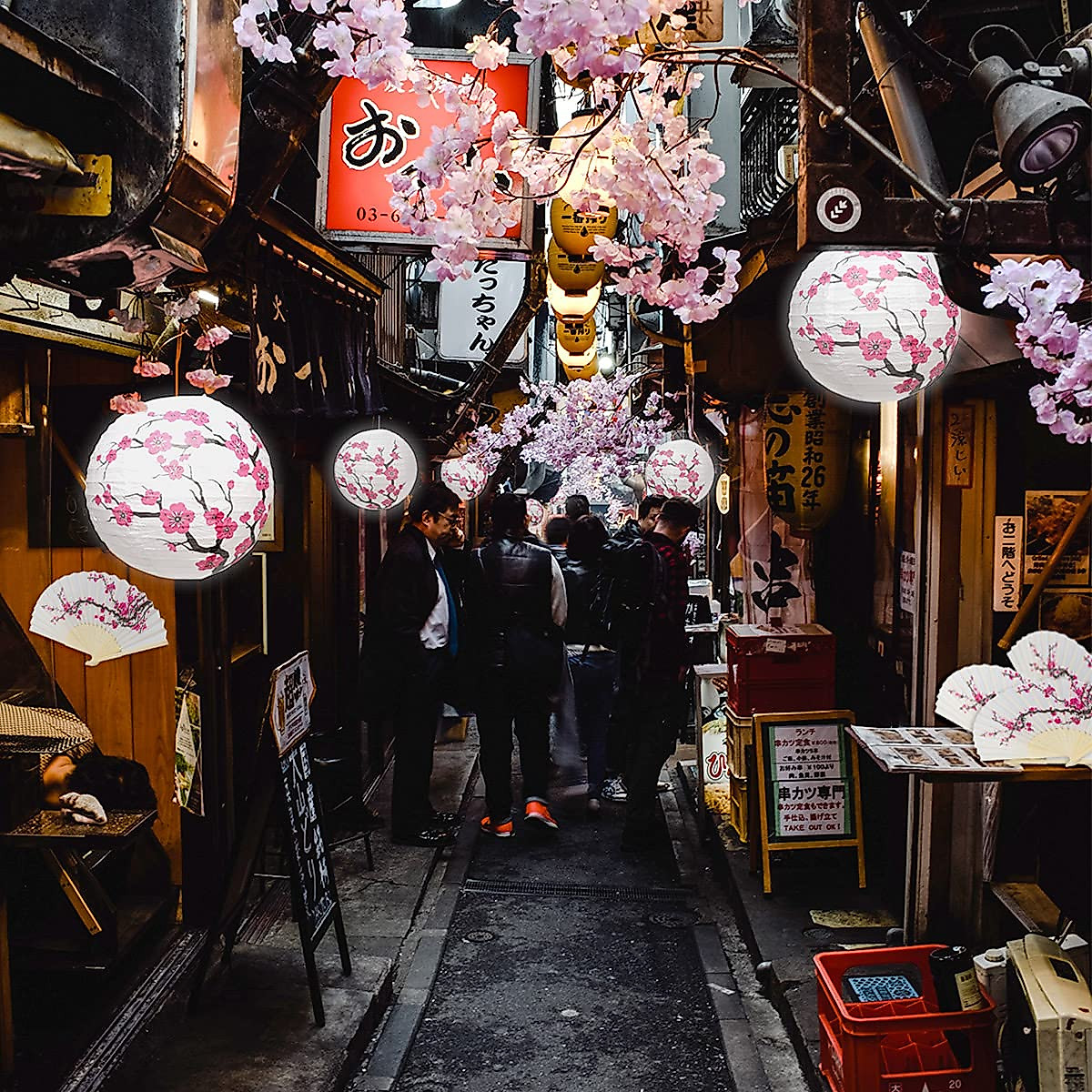 LYART 12PCS Delicate Cherry Blossom Design Silk Folding Hand Fan Wedding Favors Gifts,Fan Girls, Ladies, Church Wedding Gift, Party Favors, DIY Decoration Music Festival, Party, Parade