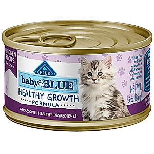 Blue Buffalo Baby Blue Healthy Growth Formula Natural Kitten Pate Wet Cat Food, Chicken Recipe 3-oz Cans (Pack of 24)