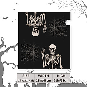 Dacawin Halloween Mailbox Covers Magnetic Human Skeleton Mailbox Cover Mailbox Wraps Post Letter Box Covers Garden Decorations Outdoor 21 X 18 Inch Black