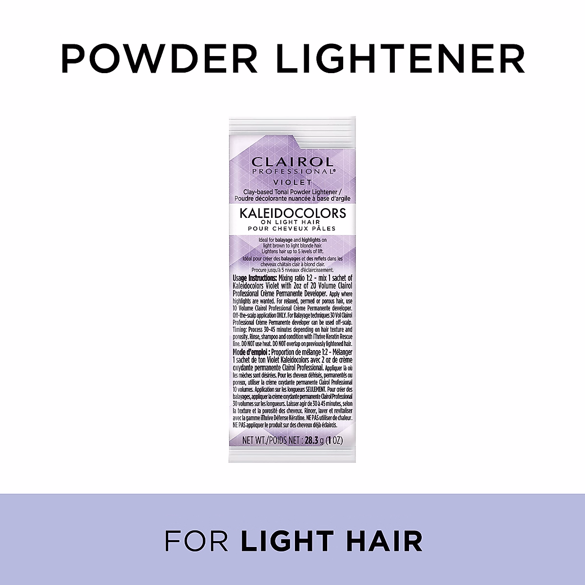 Clairol Professional Kaleidocolors, Violet, 1 oz. Hair Lightener for Light Hair