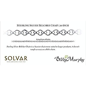 Biddy Murphy Irish Claddagh 925 Sterling Silver Pendant Necklace for Women, 20 Inches, Imported from Ireland