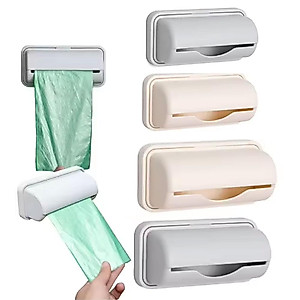 Trash can Liner Dispenser, Trash Bag Dispenser for Bottom of can, Small Bin Liner Kit Dispenser, Wall Mount Garbage Bag Dispenser, Bathroom Trash Bag Dispenser, Storage Trash Plastic Containers