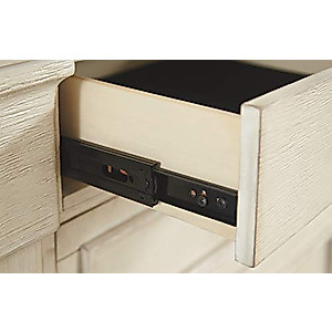 Signature Design by Ashley Bolanburg Farmhouse 1 Drawer Nightstand with Outlets & USB Charging Ports, Antique White