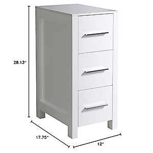 Fresca Bath Torino Bathroom Linen Side Cabinet, 12", White