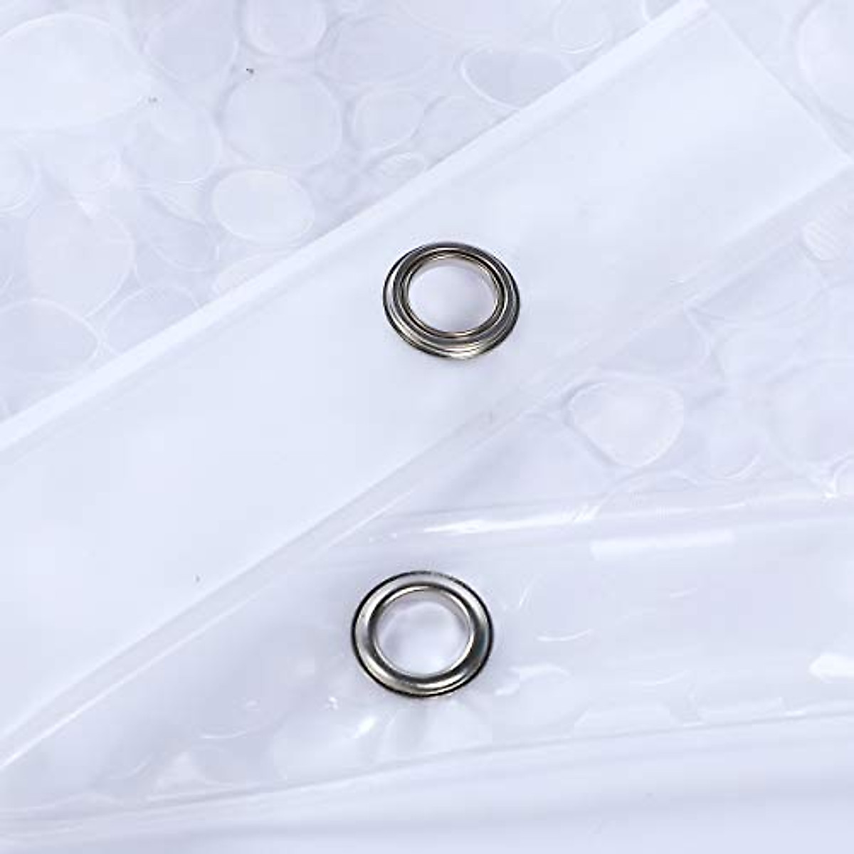 WellColor Shower Curtain Liner 75 Inches Long, 3D EVA Translucent Heavy Duty Weighted Vinyl Shower Liner with 3 Strong Magnets for Bathroom Spa Hotel, Pebble, 72x75 Inch