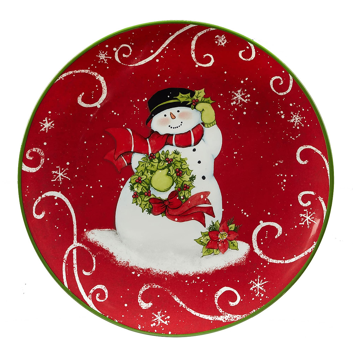 Certified International Holiday Magic Snowman 9" Dessert/Salad Plates, Set of 4, Multicolor