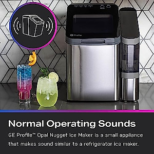 GE Profile Opal 1.0 Nugget Ice Maker| Countertop Pebble Ice Maker | Portable Ice Machine Makes up to 34 lbs. of Ice Per Day | Stainless Steel Finish