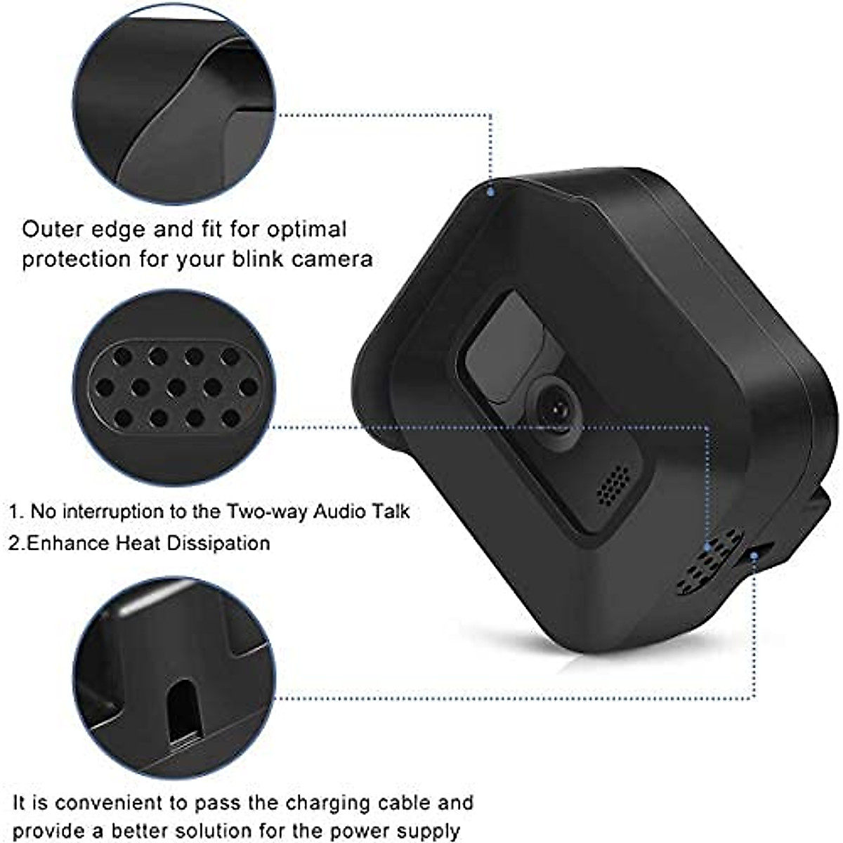 AOTNEX Wall Mounts for Blink Outdoor Camera, Outdoor Weather Proof Housing with Adjustable Mount for Blink XT/XT2 Home Security System 3 Packs (XT2 Black)