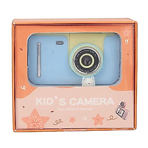 Jeanoko Kids Camera Dual Camera USB Charging Cartoon Kids Selfie Camera Inbuilt Puzzle Games with USB Cable Bracket User Manual for Home Outdoor Use