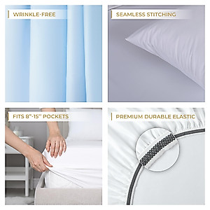 Westbrooke 500 Thread Count, 100% Cotton Full Sheets Set - 4 Piece Long Staple Cotton Bedding with Sateen Weave - Soft, Luxury & Breathable Sheets Set with 15.5" Deep Pockets (Ivory)