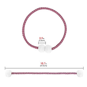 SHIDOW Curtain Tiebacks, Magnetic Curtain Ties, Pearl Curtain Tie, Curtain Tieback Buckle, for Living Rooms, Bedrooms, Kitchens, Restaurants, Bathrooms, Homes, and Offices（6 Pack (Purple)