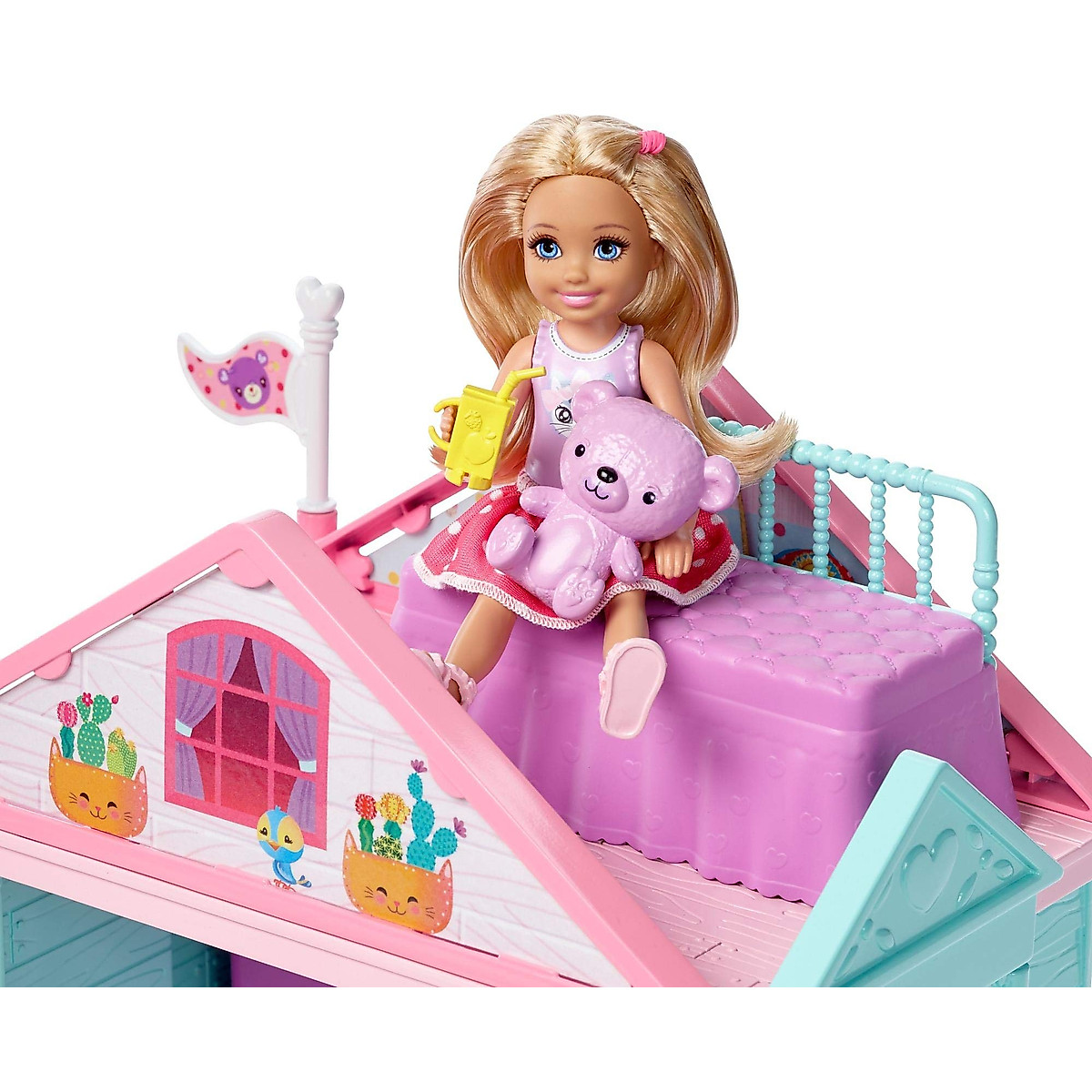 Barbie Club Chelsea Two-Story Playhouse Playset and Teddy Bear