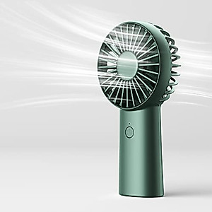 JISULIFE Handheld Fan, 4000mAh Portable Hand Fan, Mini Personal Rechargeable Hand Held Fan, Max 16Hrs Battery Operated USB Small Fan with 3 Speeds for Outdoor Travel Commute Office Women Men-Green