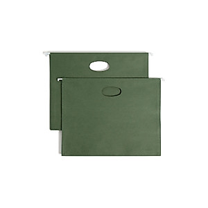 Smead 100% Recycled Hanging Pocket with Full-Height Gusset, 3-1/2" Expansion, Letter Size, Standard Green, 10 per Box (64226)