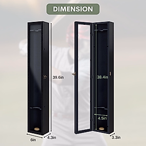 ILOT Baseball Bat Display Case Solid Wood Frame Ball Holder Stand Showcase Display Cabinet with UV Protected Acrylic Wall Mounted Shadow Box Vertical and Horizontal