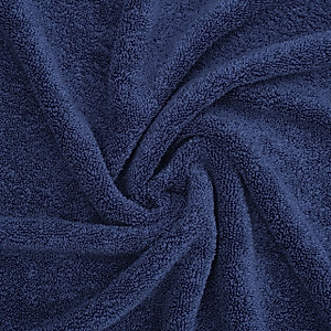 American Soft Linen Salem Bath Towel Set, 100% Cotton 6 Piece Towels for Bathroom, 2 Bath Towels 2 Hand Towels 2 Washcloths, Navy Blue