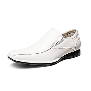 Bruno Marc Men's Giorgio-1 White Leather Lined Dress Loafers Shoes - 13 M US