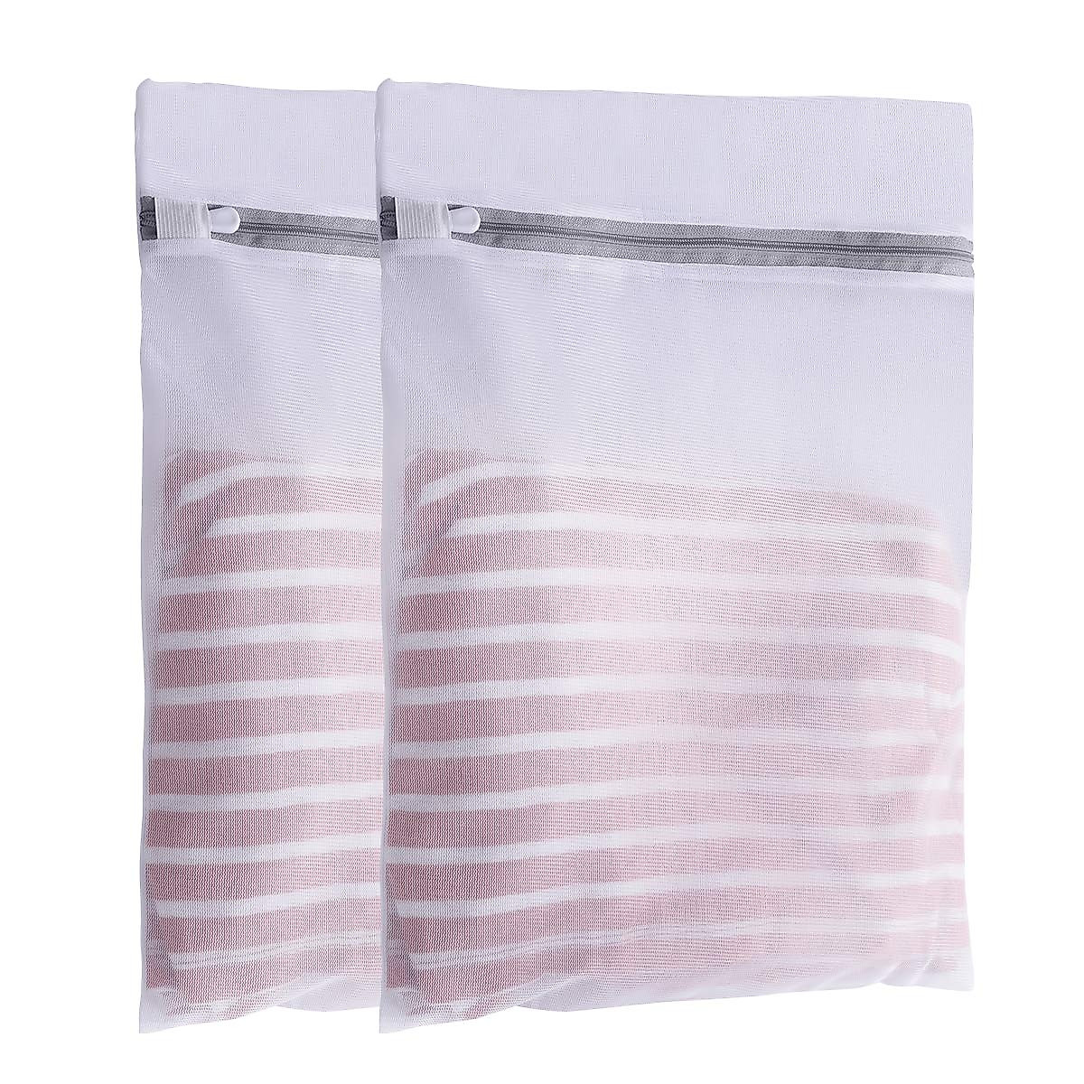 Laundry Bags (2*M), 2PCS, Medium.Premium Fine Mesh Laundry Bag. To Prevent Snagging, Wrinkling, Tweaking, Twine, and Reduce Abrasion, Protecting Delicates Cleaning, Store and Packing Luggage.