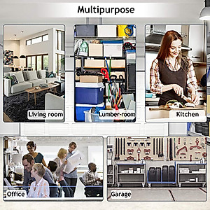 Dkelincs 6 Tier Storage Rack Metal Wire Shelf Unit Height Adjustable NSF Heavy Duty Garage Rack with Wheels 48" x 18" x 82" Commercial Grade Utility Rack for Dining Room Basement Garage Kitchen