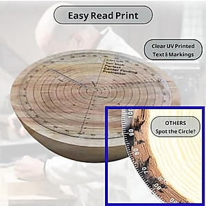 This clearly printed 10" circle center finder tool, protractor, and circle maker tool and compass for woodworking and wood turning. Find the center of timber or dowel with our center finder ruler.