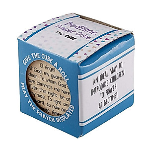 Bedtime Prayer Cubes Large Wooden Die with 6 Classic Family Prayers, 7 X 6.5 Inches