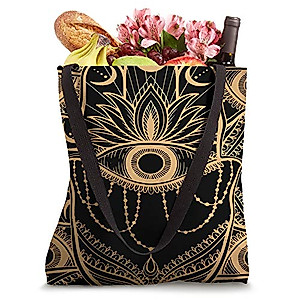 Cute Boho Hamsa Evil Eye Hand Fatima Henna Tote Bag