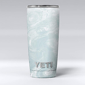 Design Skinz Blue Slate Marble Surface V1 - Skin Decal Vinyl Wrap Kit Compatible with The Yeti Rambler Cooler Tumbler Cups