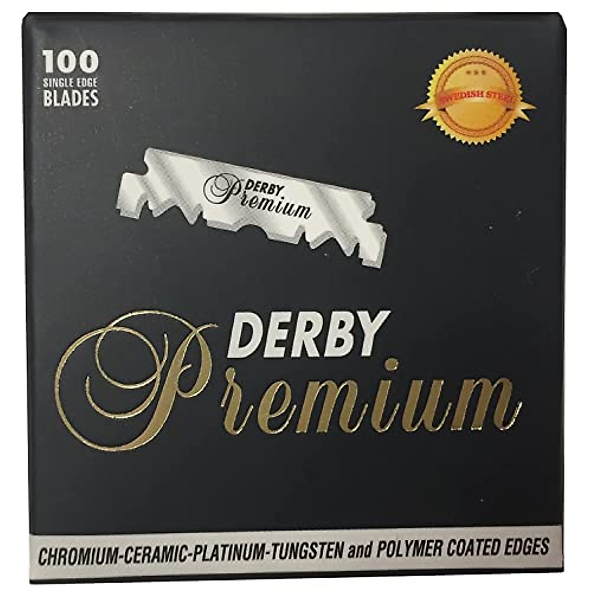 The Shave Factory Straight Edge Razor Kit - Straight Edge Razor with Single Edge Razor, Straight Razor, Straight Razors for Men (Black / 100 Derby Premium Single Edge Razor Blades)