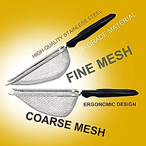 Petpetzone 2PCS Reptile Sand Sifter Stainless Steel Terrarium Substrate Cleaner for Bearded Dragon Tank Accessories Scoopers