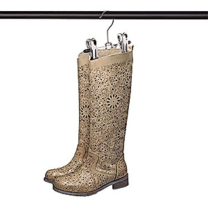 Aligle Adjustable Stainless Steel Shoe Rack Pants Folder Multi-Functional Portable Travel Laundry Washing Machine Rack Hooks Socks Clip Boot Hanger Set of 6 (6)