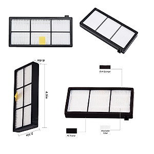 Fuyoda Replacement Parts for irobot Roomba 800 Series 850 860 861 866 870 880 890 900 Series 960 980 981 985 Vacuum Cleaner,Replenishement Kits with 2 Set Extractors,4 Filters,4 Side Brushes