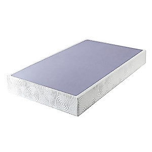 ZINUS Metal Box Spring with Wood Slats, 9 Inch Mattress Foundation, Sturdy Steel Structure, Easy Assembly, Twin XL